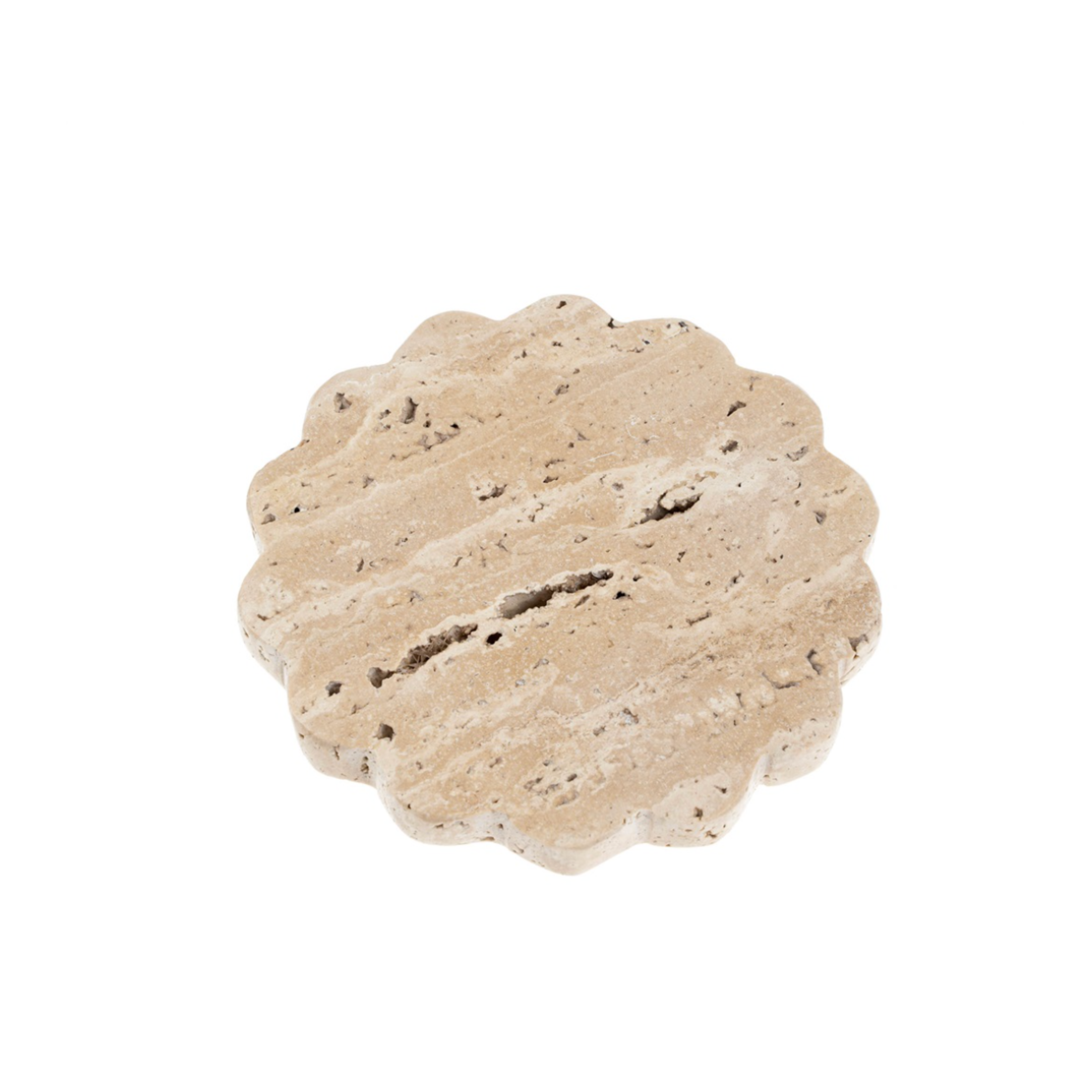 Travertine Scallop Round Tray – Simone & Ivy
